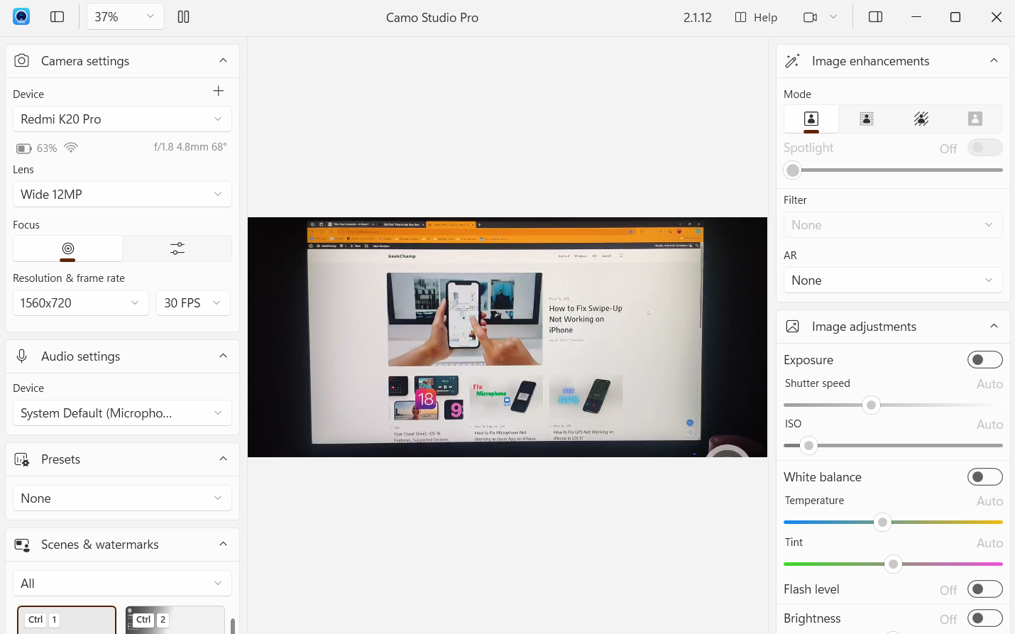How to Use Your Smartphone as a Webcam in Windows 11 - GeekChamp