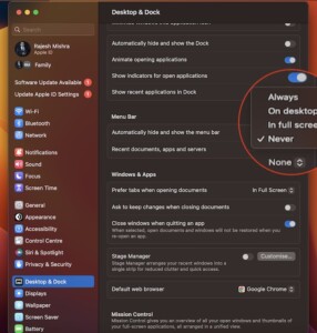 How to Stop Menu Bar from Automatically Hiding and Showing on Mac in macOS 14 Sonoma - GeekChamp