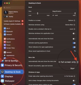 How to Stop Menu Bar from Automatically Hiding and Showing on Mac in macOS 14 Sonoma - GeekChamp
