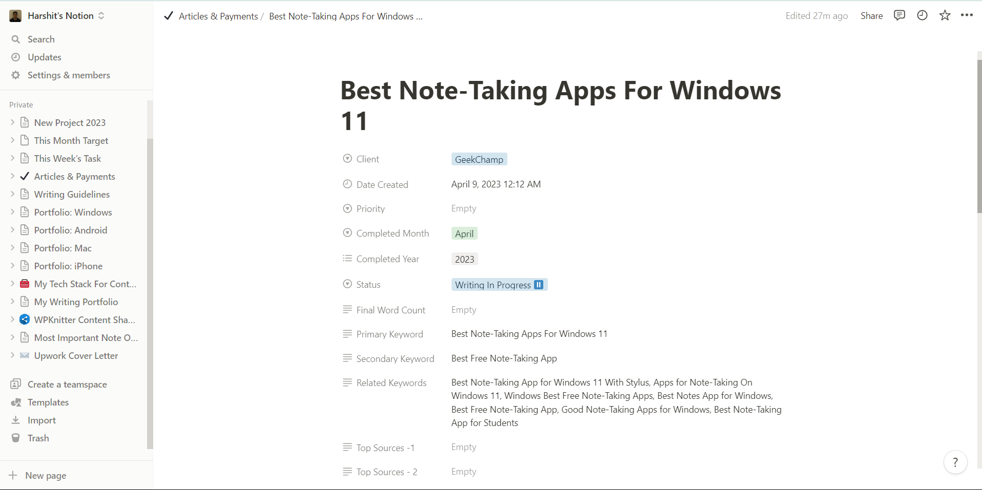 Best Note-Taking App For Windows 11 - GeekChamp
