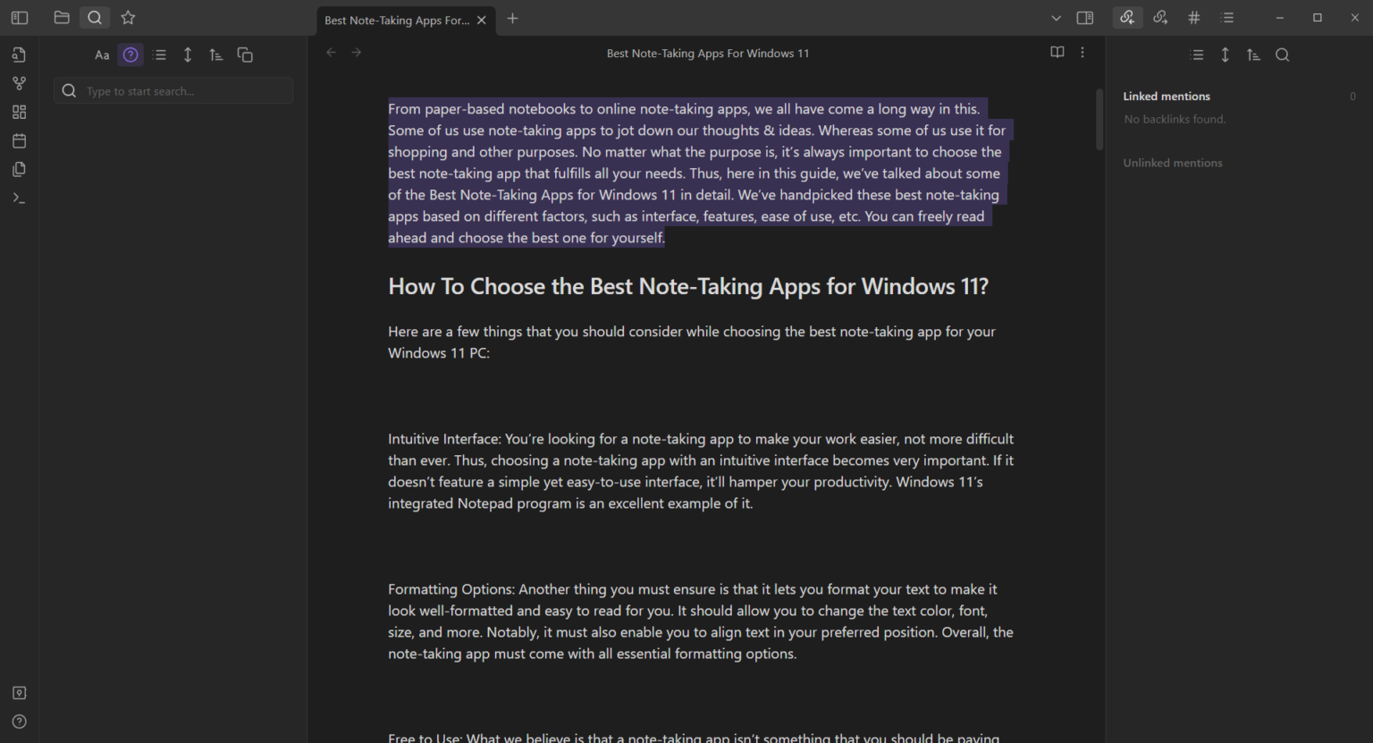 Best Note-Taking App For Windows 11 - GeekChamp