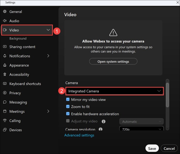 How to Fix Camera Not Working in Cisco Webex on Windows 11 - GeekChamp