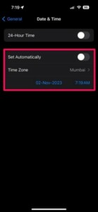 How to Fix Set Automatically Grayed Out in Date and Time Settings on iPhone in iOS 17 - GeekChamp