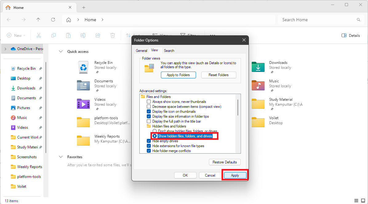 How to Show Hidden Files on Windows 11 - GeekChamp