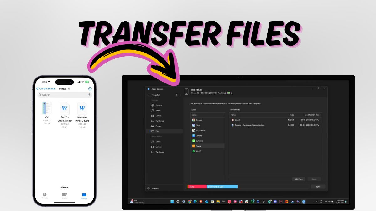 How to Transfer Files From iPhone to Windows 11 (And Vice-Versa) Using ...