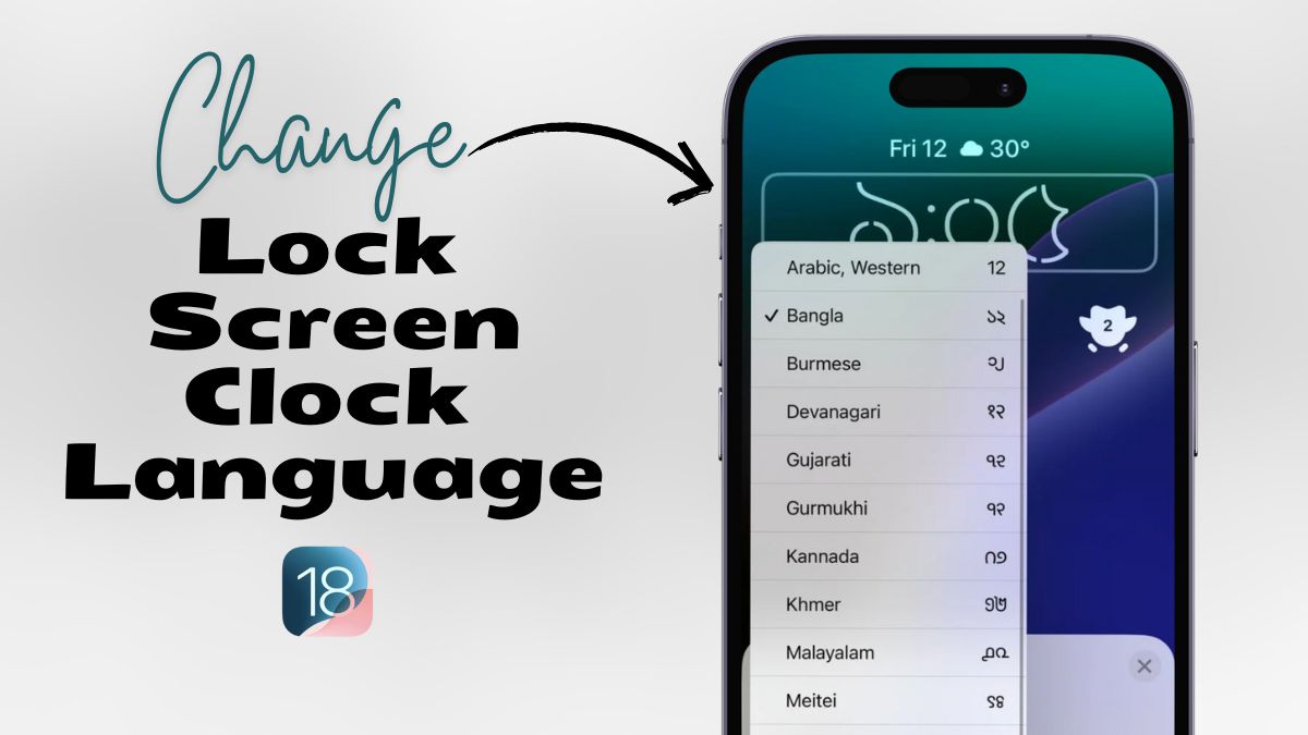 How to Change Language for Lock Screen Clock to Regional Language on iPhone in iOS 18 - GeekChamp
