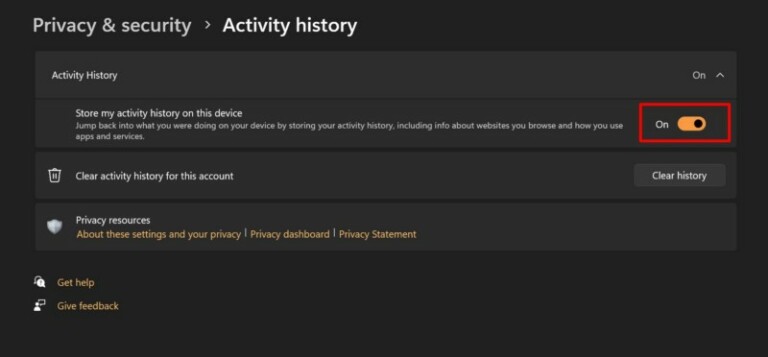 How to View Activity History on Windows 11 - GeekChamp