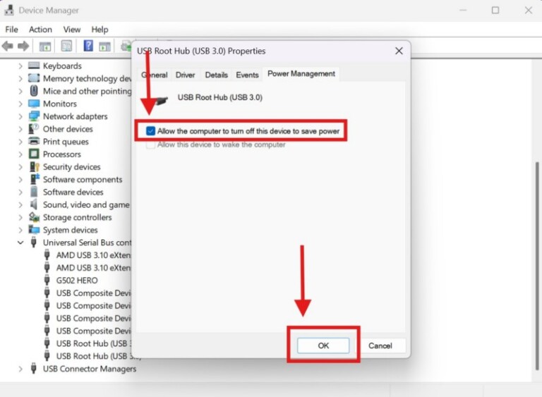 How to Fix Power Surge On The USB Port Error on Windows 11 - GeekChamp
