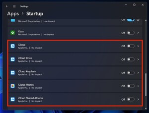 Stop iCloud from Automatically Opening at Startup in Windows 11